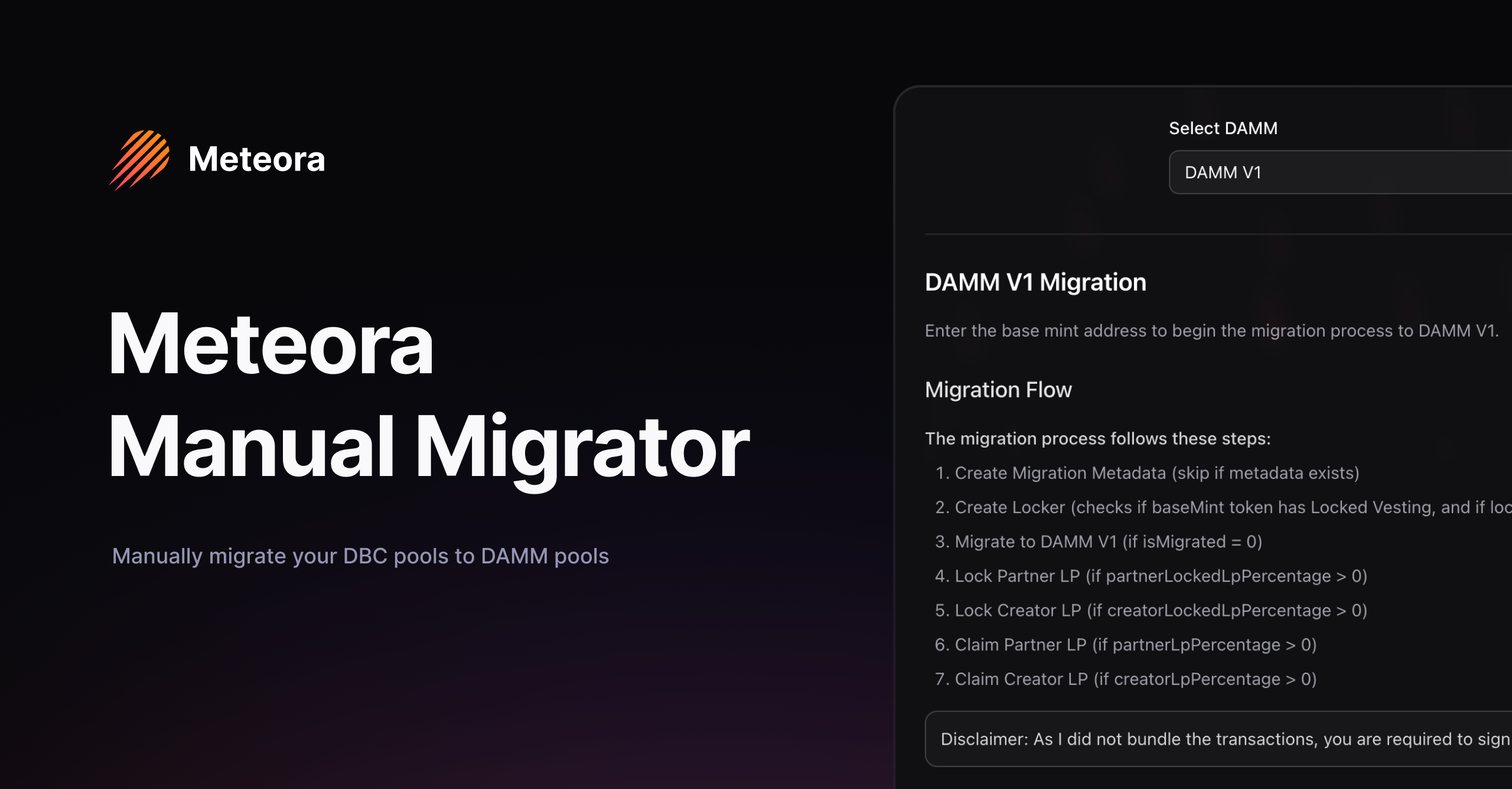 Meteora Manual Migrator